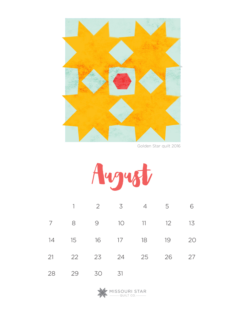 August Calendar! | Missouri Star Blog