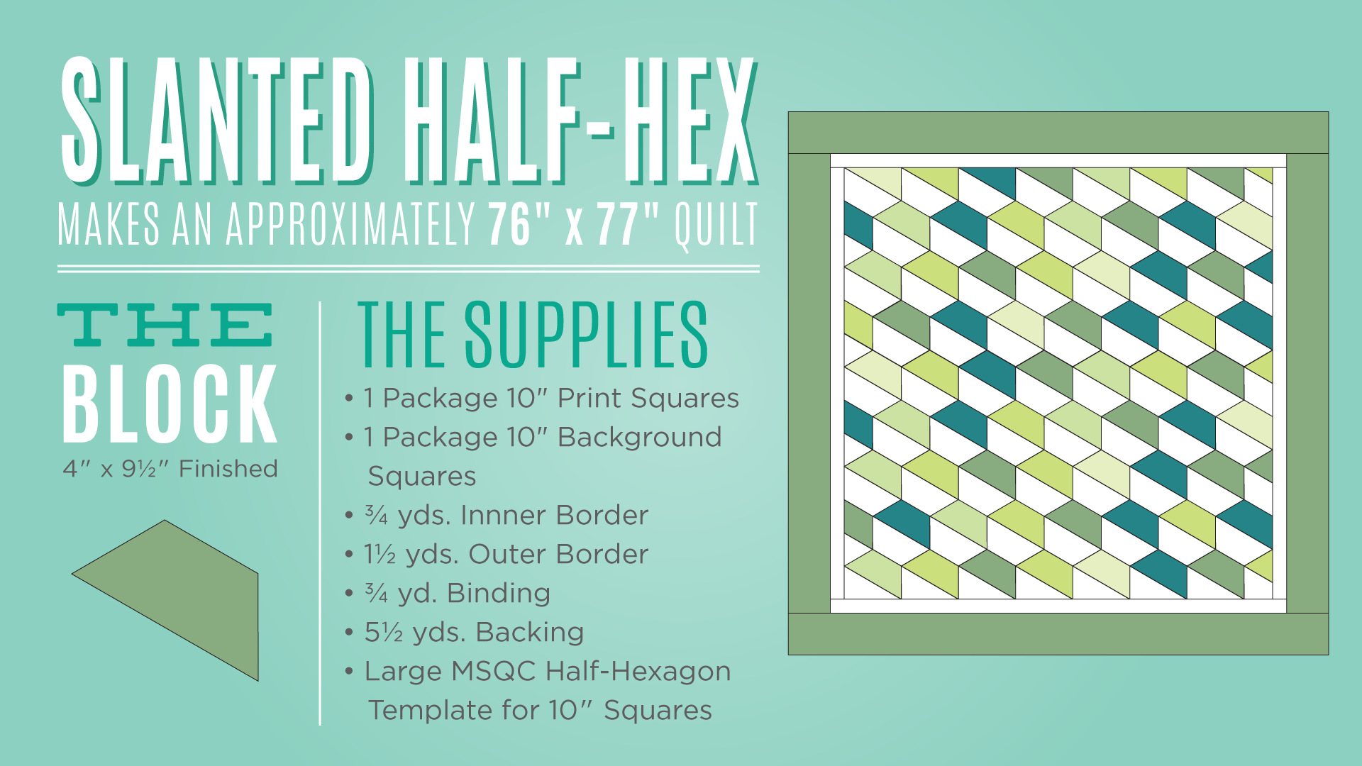 Slanted Half Hex Quilt | Missouri Star Blog