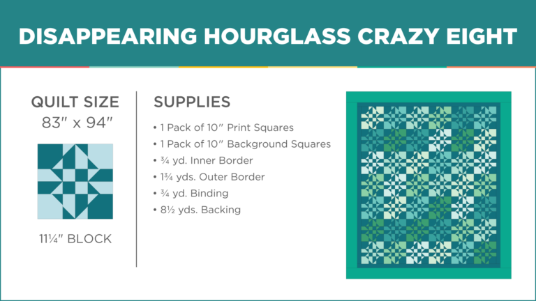 Disappearing Hourglass Crazy Eight Quilt | Missouri Star Blog