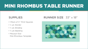 Mini Rhombus Table Runner Tutorial | Missouri Star Blog