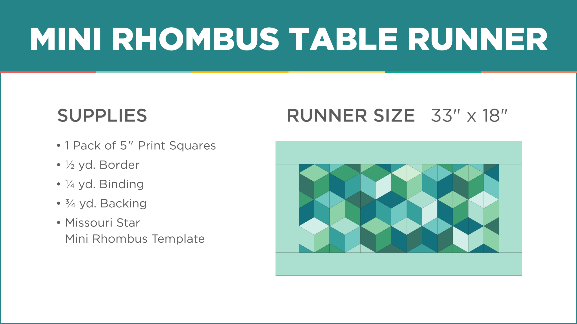 Mini Rhombus Table Runner Tutorial | Missouri Star Blog